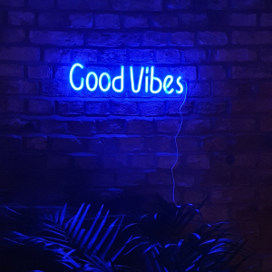 Good Vibes Blue Neon LED Sign | Plushlife