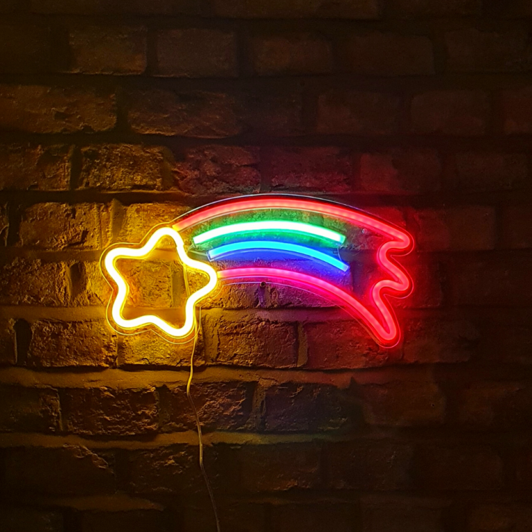 Shooting Star Neon LED Sign | Plushlife