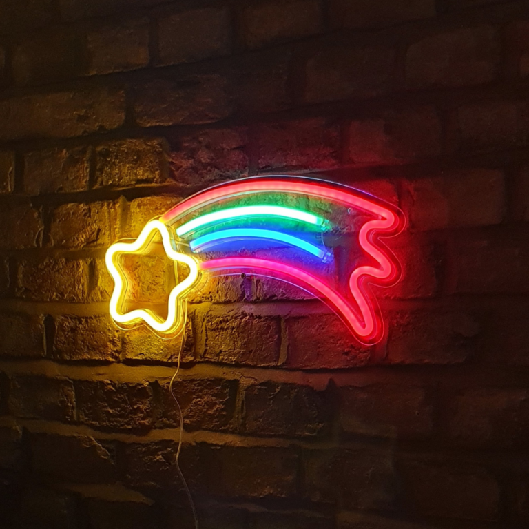 Shooting Star Neon LED Sign | Plushlife