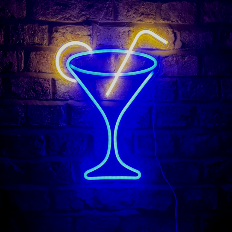 Blue Cocktail Bar Neon LED Sign | Plushlife
